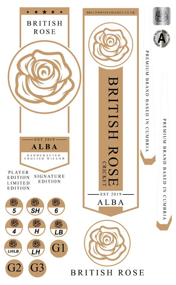 Alba Cricket Bat Labels – British Rose Cricket
